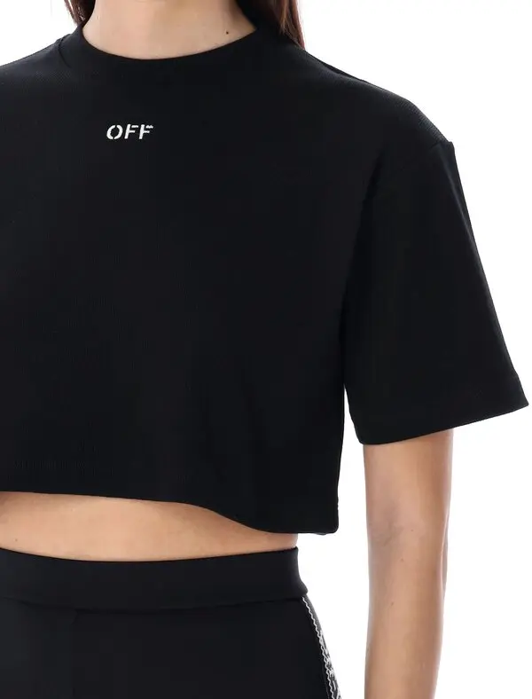 Off White Off-white Rib Cropped Tee