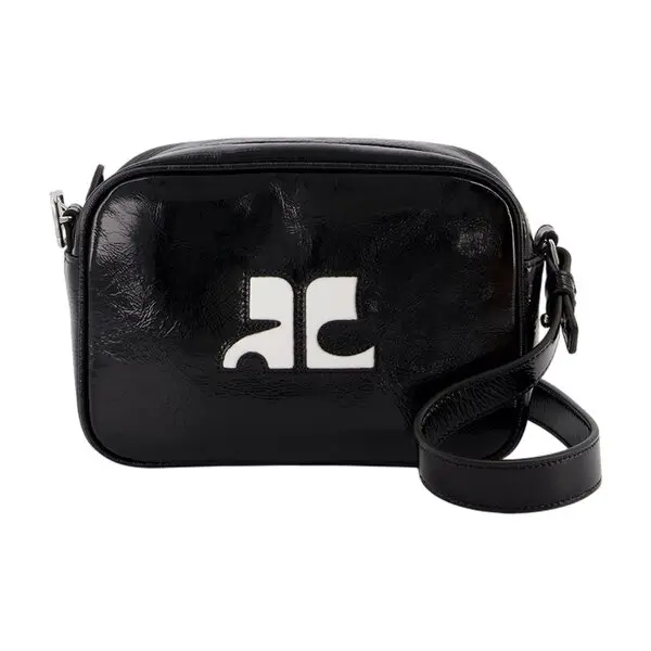COURREGES Re-edition Camera Crossbody Bag - Black