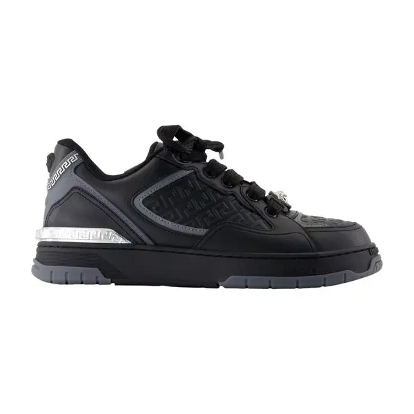 Versace Leather Sneakers - Black