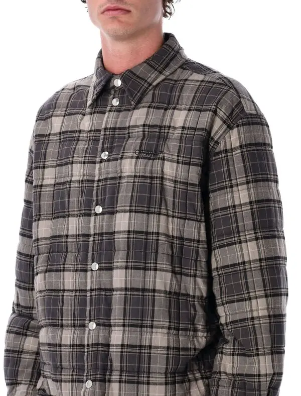 Off White Off-white Padded Check Shirt - Grey