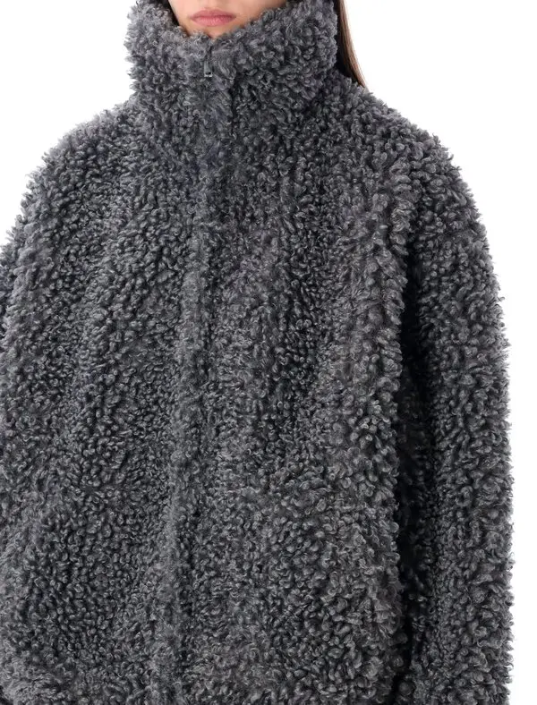 Acne Studios Curly Faux Fur Bomber Jacket - Carbon Grey
