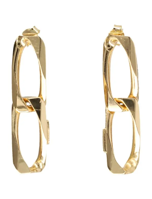 Emanuele Bicocchi Gold Plated Chain Link Earrings - Golden