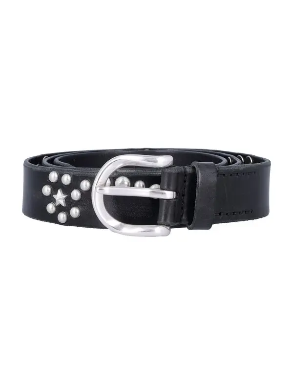 Our Legacy Leather Star Fall Belt - Black