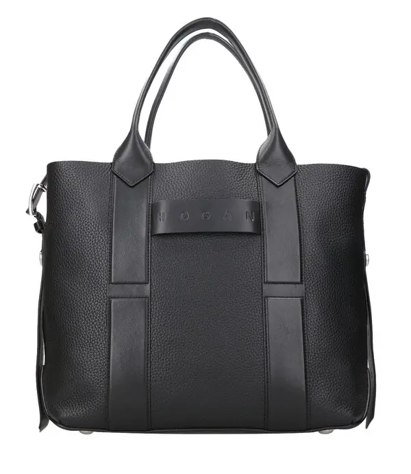 Hogan Grained Leather Tote - Black