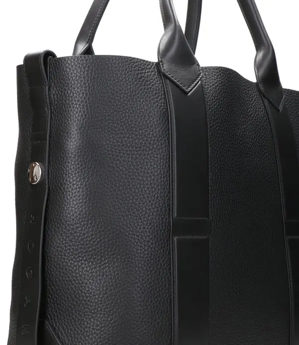 Hogan Grained Leather Tote - Black