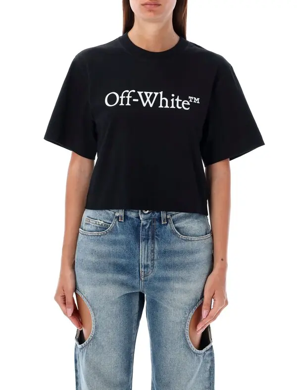 Off White Big Logo Cropped T-shirt