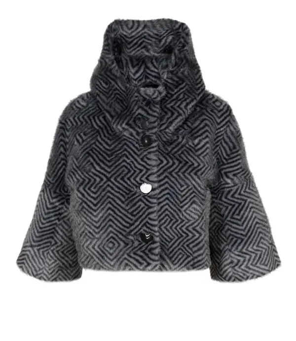RRD Geometric Faux Fur Jacket