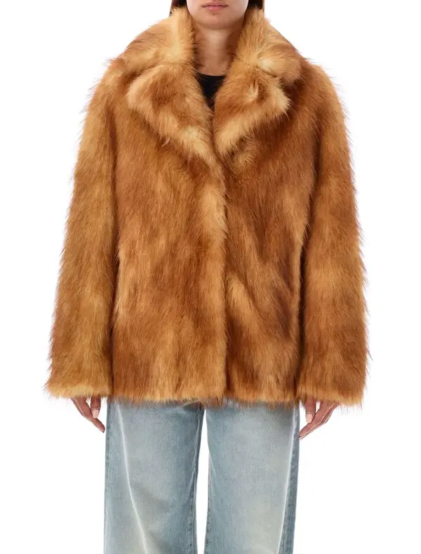 STAND STUDIO Janice Faux Fur Jacket - Beige