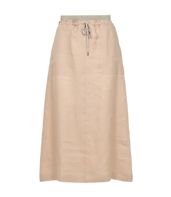 GRAN SASSO Flared Linen Skirt