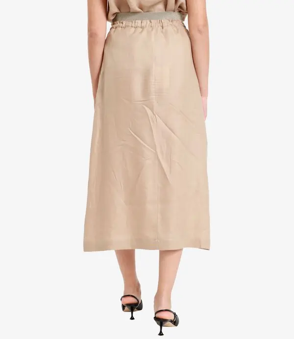 GRAN SASSO Flared Linen Skirt