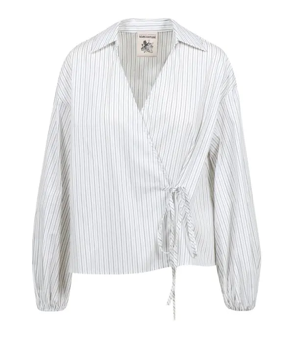 SEMICOUTURE Striped Cotton-blend Poplin Shirt