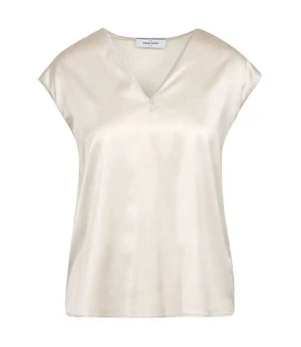 GRAN SASSO Silk Blend V-neck Top