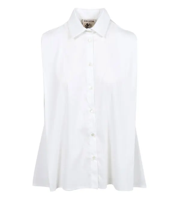 SEMICOUTURE Sleeveless Button-down Shirt