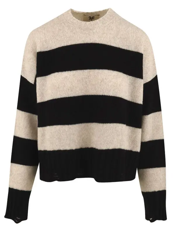 ANIYE BY Striped Cropped Pullover Sweater
