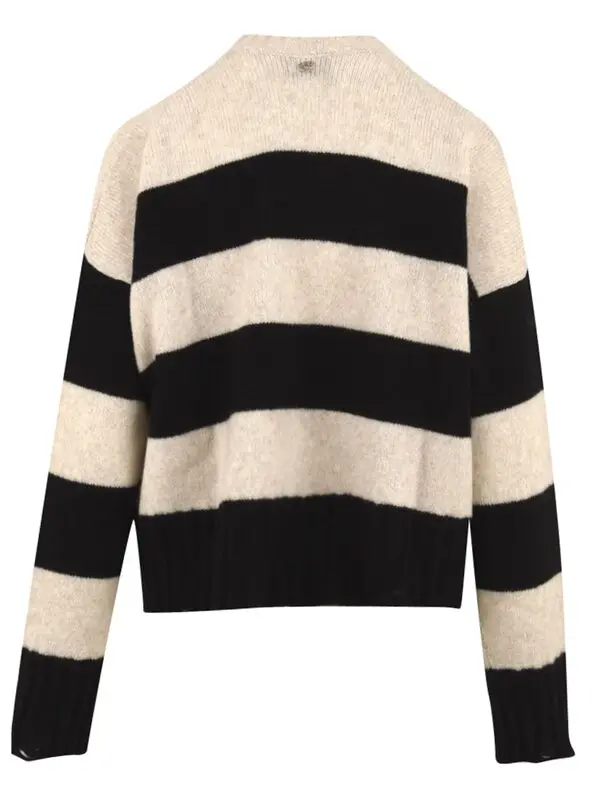 ANIYE BY Striped Cropped Pullover Sweater