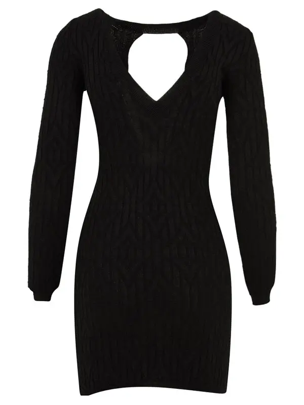 AKEP Rib-knit Midi Dress With Cut-out Detail