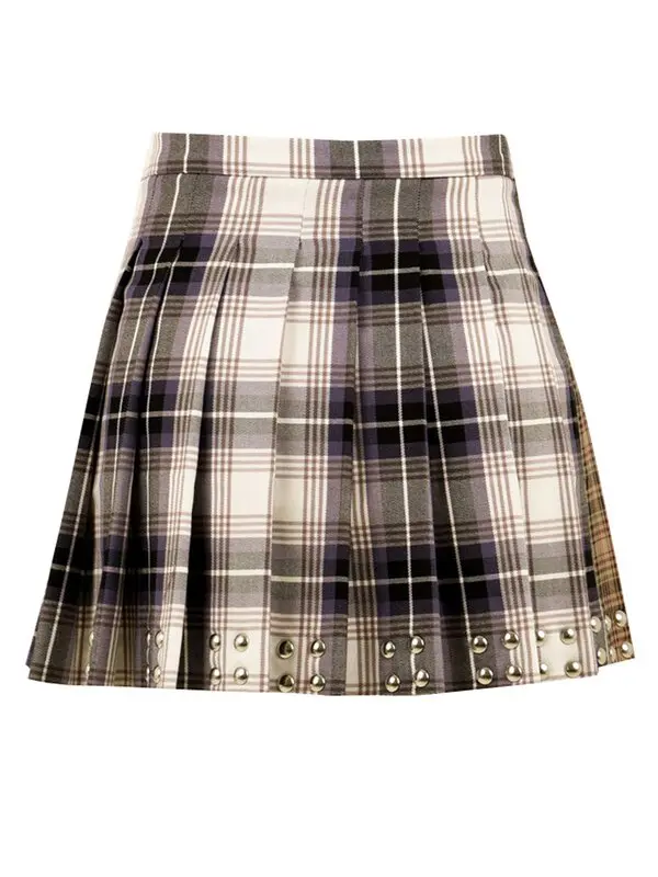 AKEP Check Pleated Mini Skirt