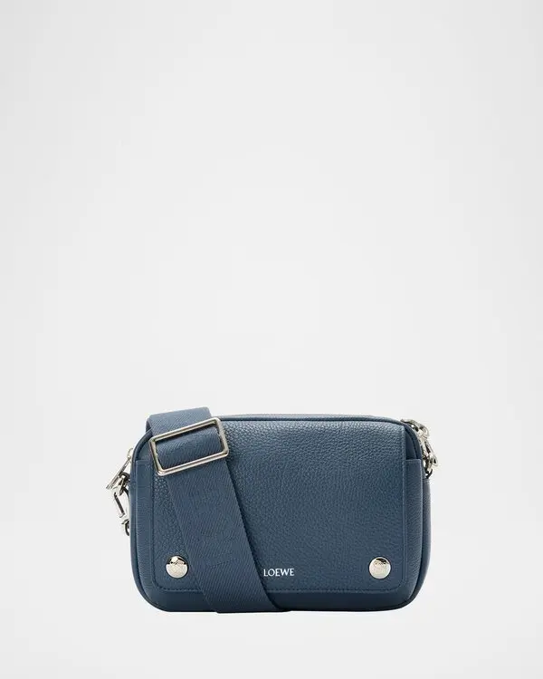 Loewe Pebble Leather Camera Bag - Blue