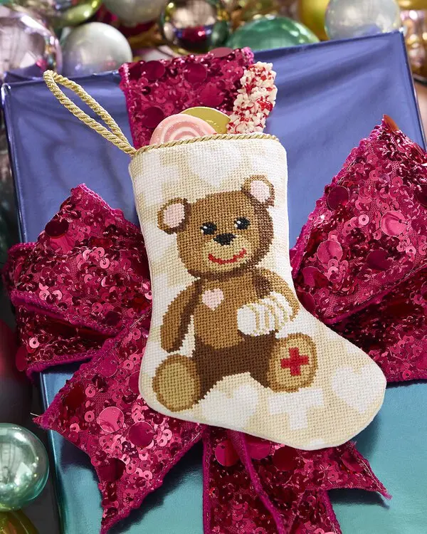 BAUBLE STOCKINGS X SAINTY NELSEN Bear-y Better" Mini Bauble Stocking - Noclr