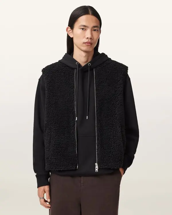 ALLSAINTS Otis Sherpa Vest - Black