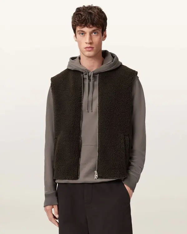 ALLSAINTS Otis Sherpa Vest - Green