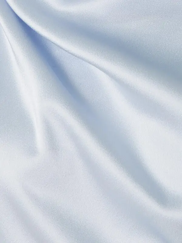 Victoria Beckham Asymmetric Draped Satin-crepe Midi Dress - Blue