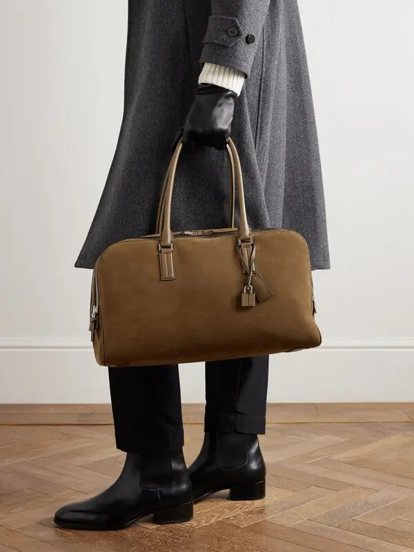 TOM FORD Leather-trimmed Nubuck Duffle Bag