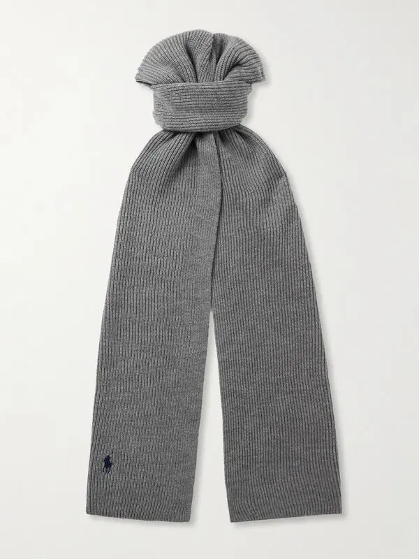 Polo Ralph Lauren Ribbed Wool Beanie And Scarf Set
