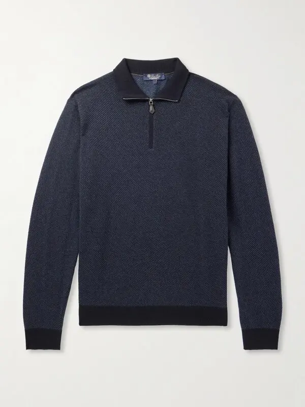 Loro Piana Roadster Cashmere Half-zip Sweater - Blue