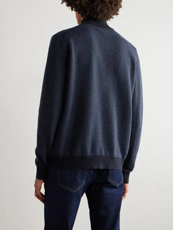 Loro Piana Roadster Cashmere Half-zip Sweater - Blue