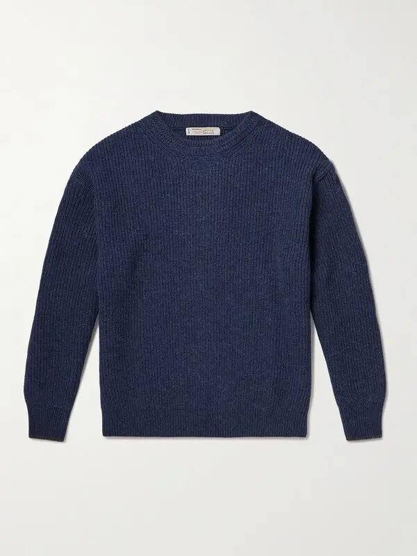 FRIZMWORKS Patch Wool-blend Sweater - Blue