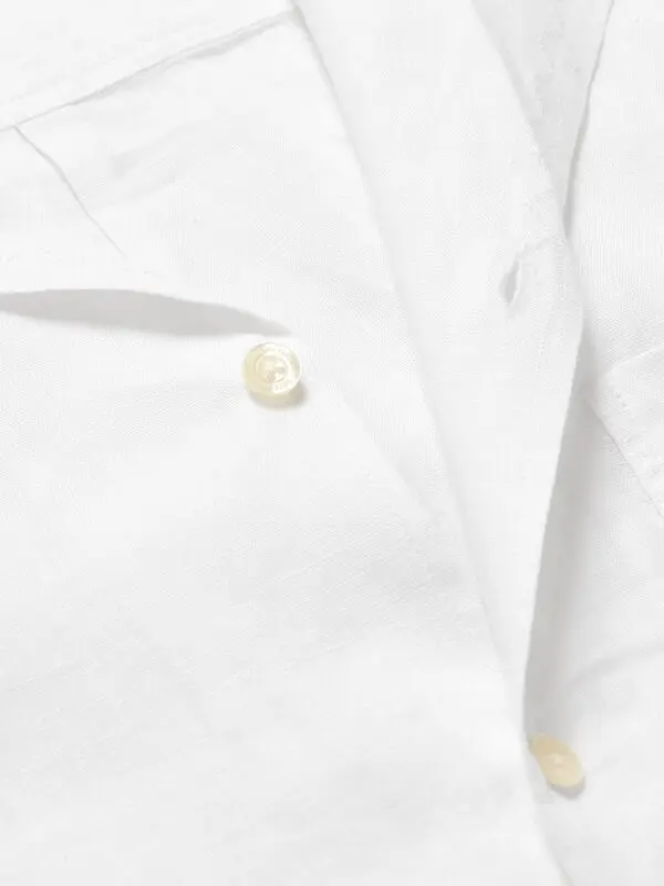 Frescobol Carioca Alves Camp-collar Embroidered Linen Shirt