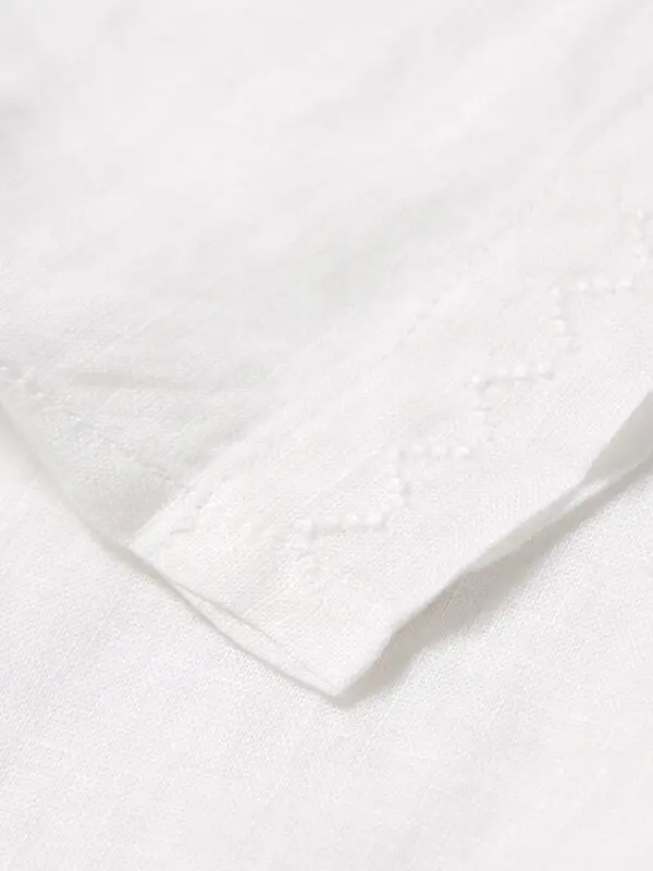 Frescobol Carioca Alves Camp-collar Embroidered Linen Shirt