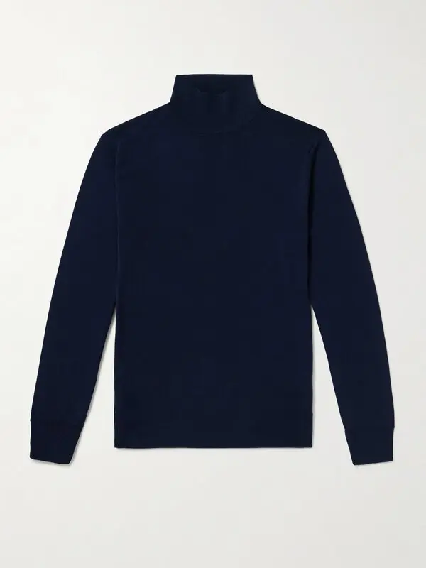 Canali Wool Rollneck Sweater - Blue
