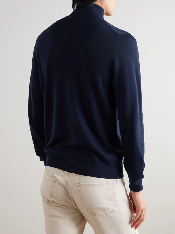 Canali Wool Rollneck Sweater - Blue