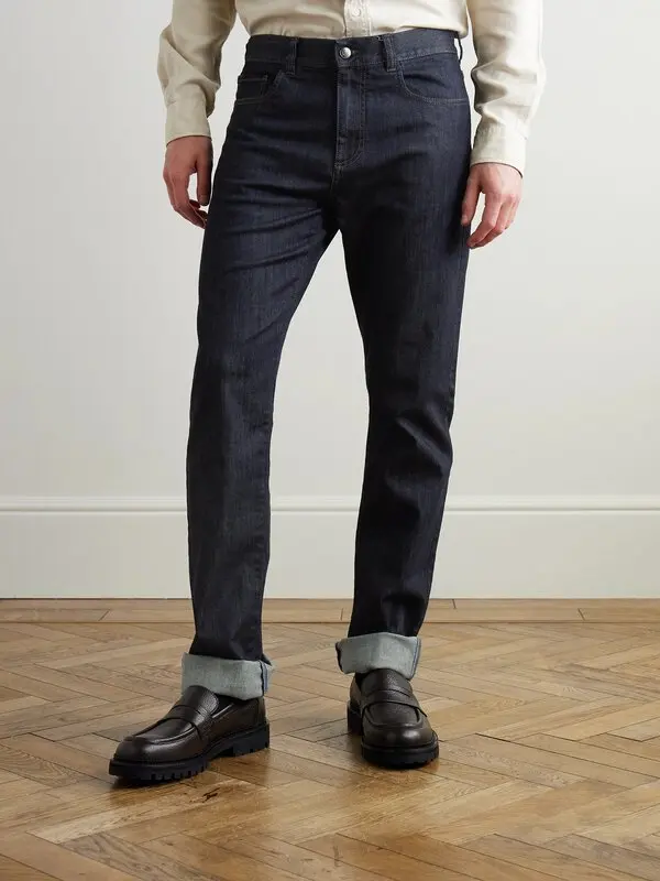Canali Slim-fit Stretch Jeans - Blue