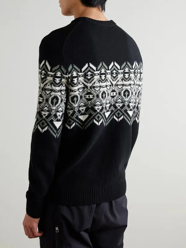 Bogner Luci Fair Isle Virgin Wool Sweater - Black