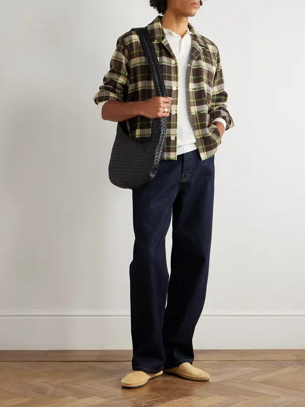 BODE Woodcrest Camp-collar Checked Wool-flannel Overshirt - Brown