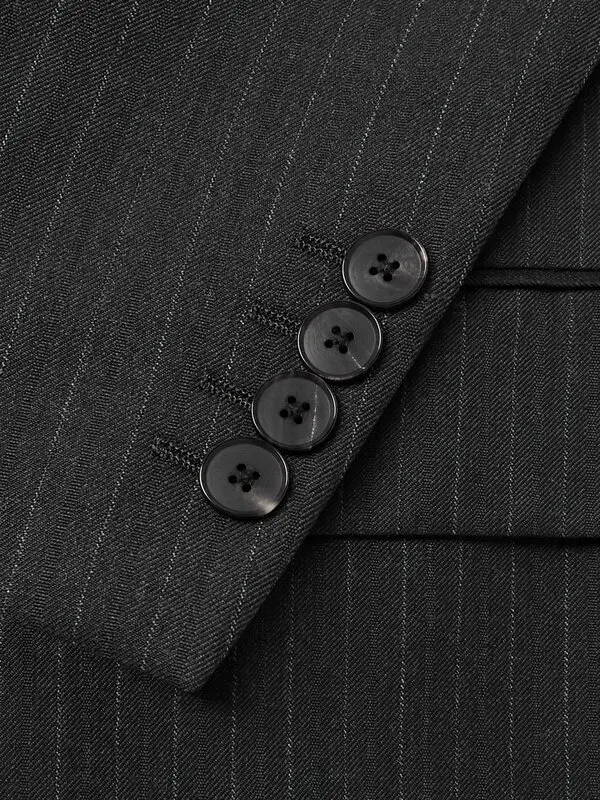 Auralee Pinstriped Wool Suit Jacket - Gray