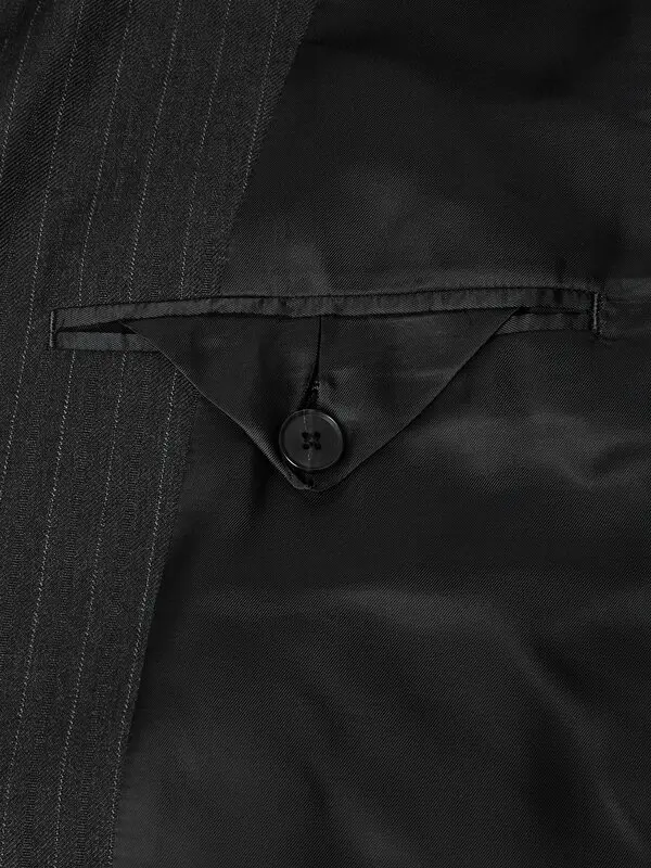 Auralee Pinstriped Wool Suit Jacket - Gray