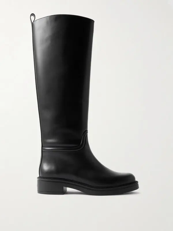 STUART WEITZMAN Celia Riding Leather Knee Boots - Black