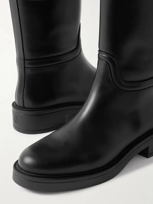 STUART WEITZMAN Celia Riding Leather Knee Boots - Black