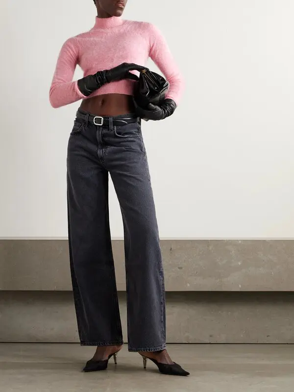 Sportmax Gubbio Cropped Cashmere Turtleneck Sweater - Pink