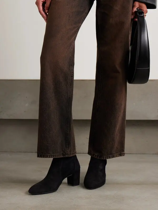 STUART WEITZMAN Yuliana Suede Ankle Boots - Black