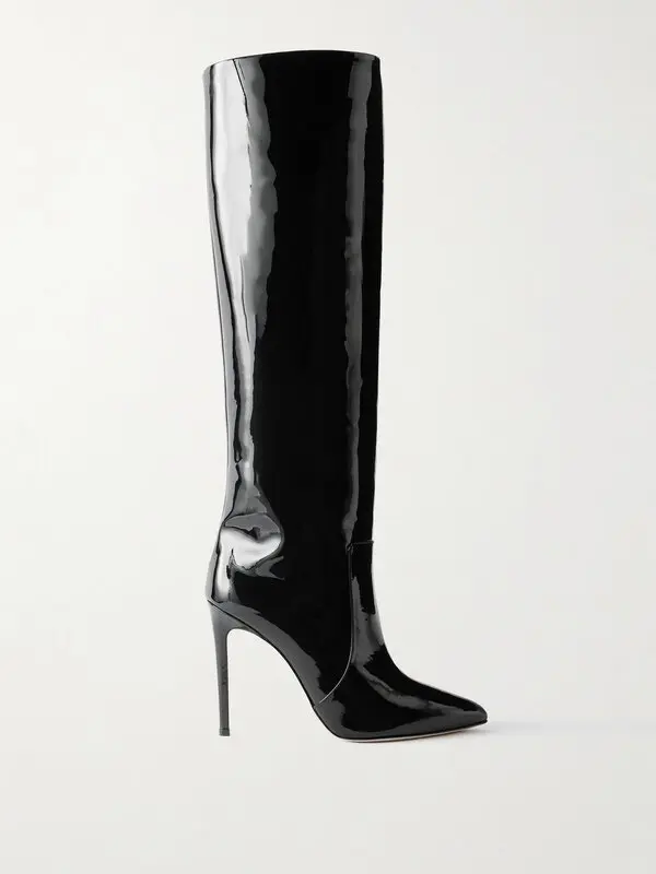 Paris Texas 105 Patent Leather Knee Boots - Black