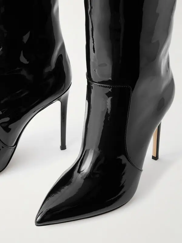 Paris Texas 105 Patent Leather Knee Boots - Black