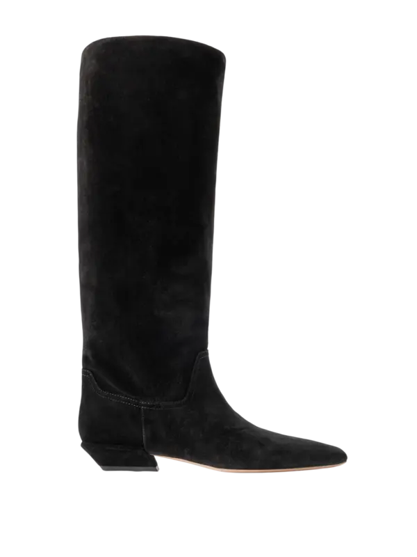 Paris Texas Bettina Suede Knee Boots - Black