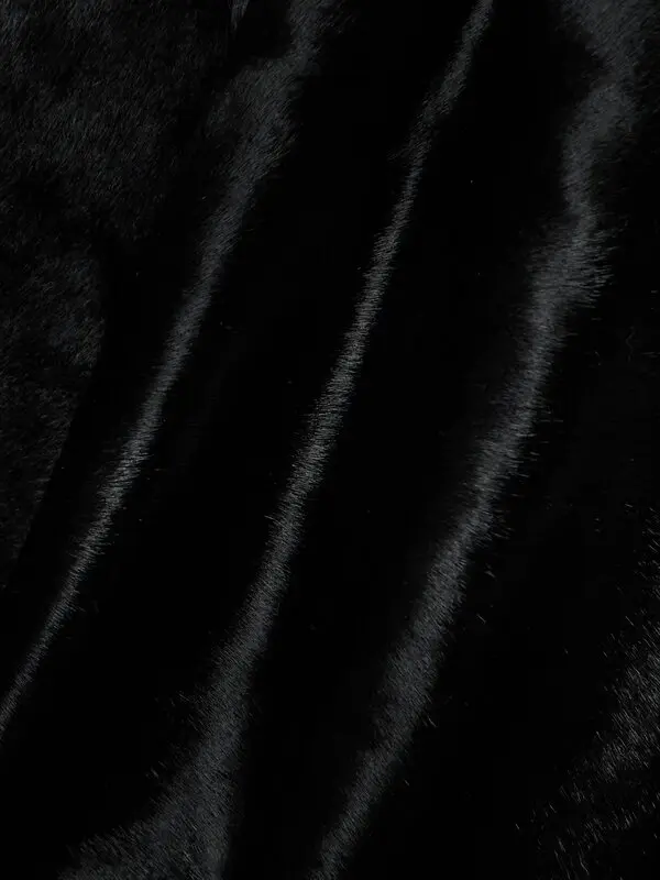 Nour Hammour Althea Cow Hair Coat - Black