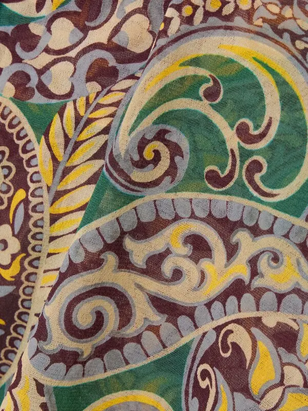 Etro Paisley-print Mesh Turtleneck Top