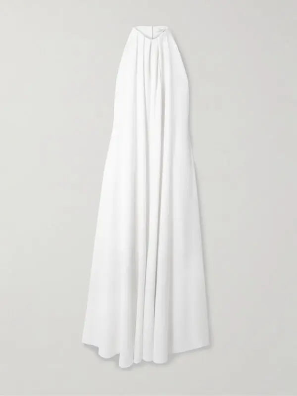 Givenchy Open-back Draped Cady Halterneck Maxi Dress - Neutrals